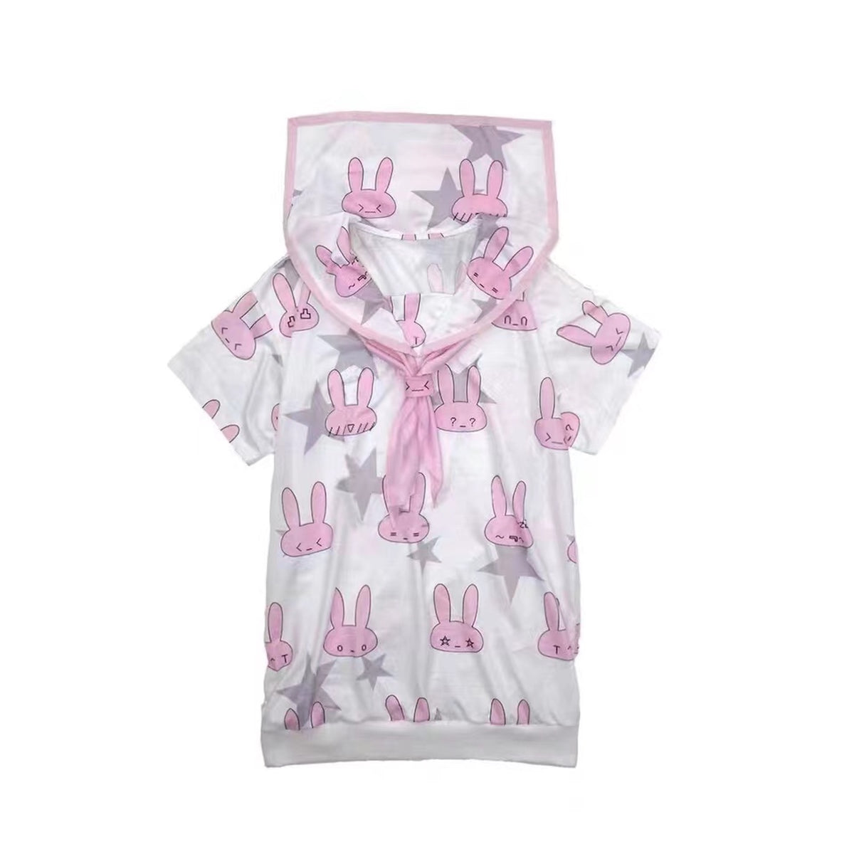 🐇 Bunny Emoji Sailor Dress with Matching Knee High Socks – Dame Ningen